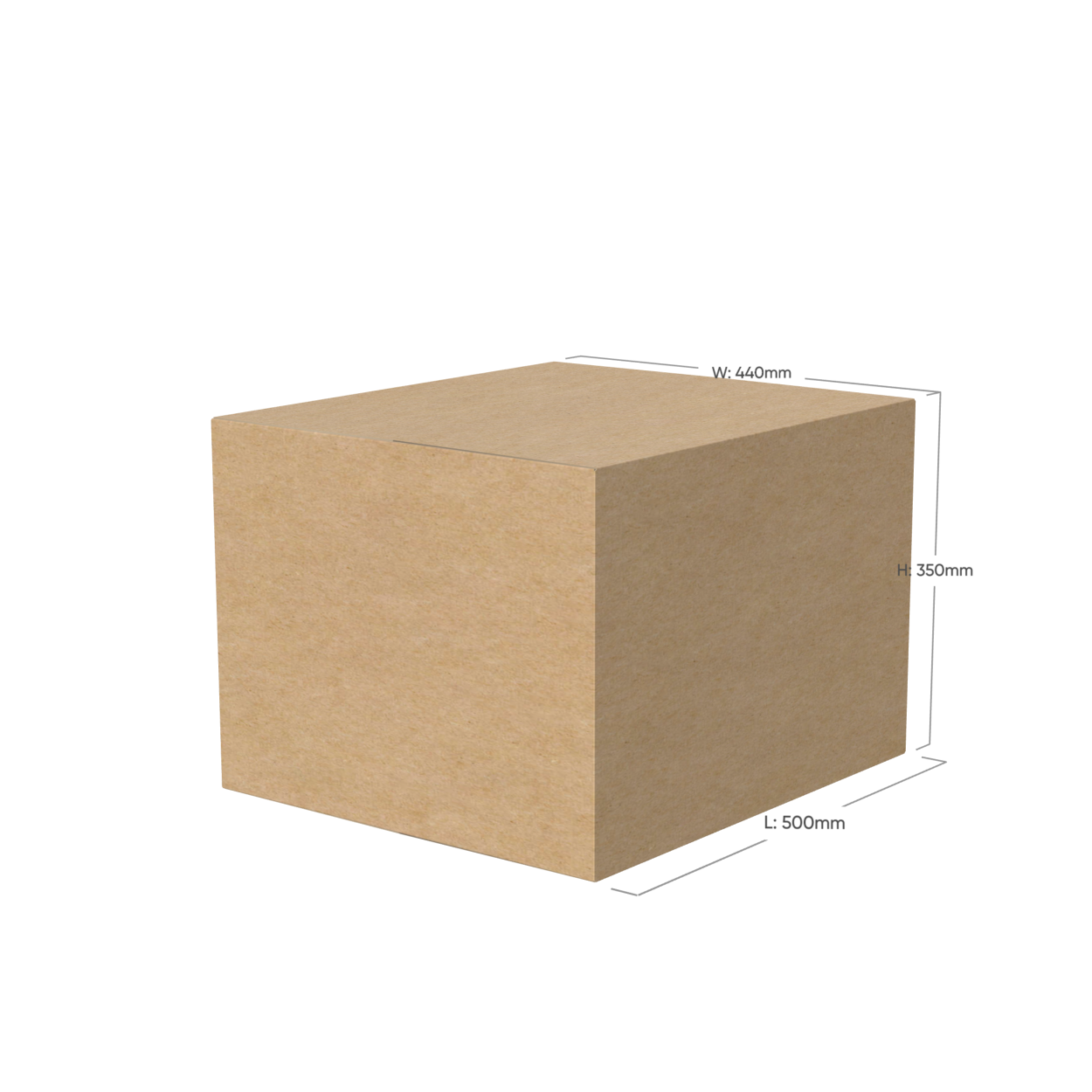 Wholesale 75L 500x440x350mm Brown Shipping Carton