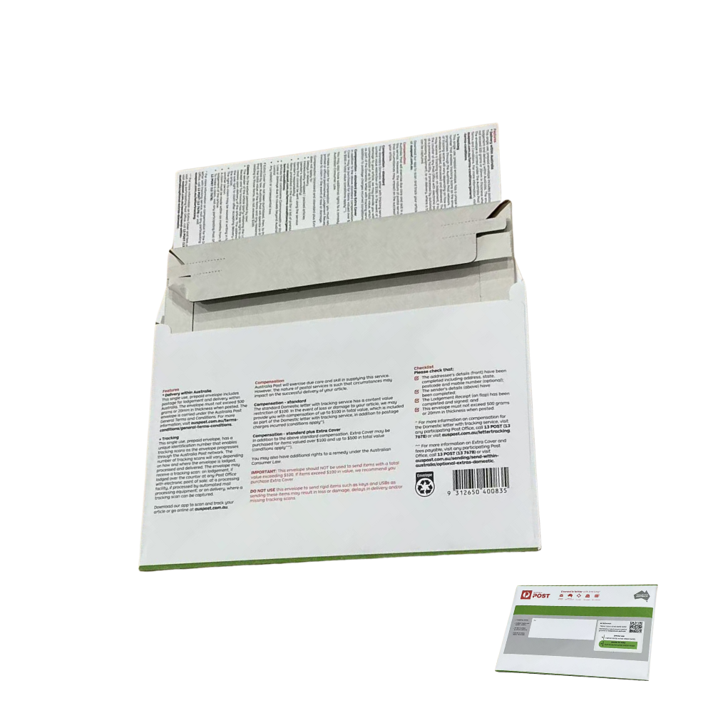 DL Rigid Mailer 120mm x 228mm Fit AusPOST Prepaid Envelope | VICTILES