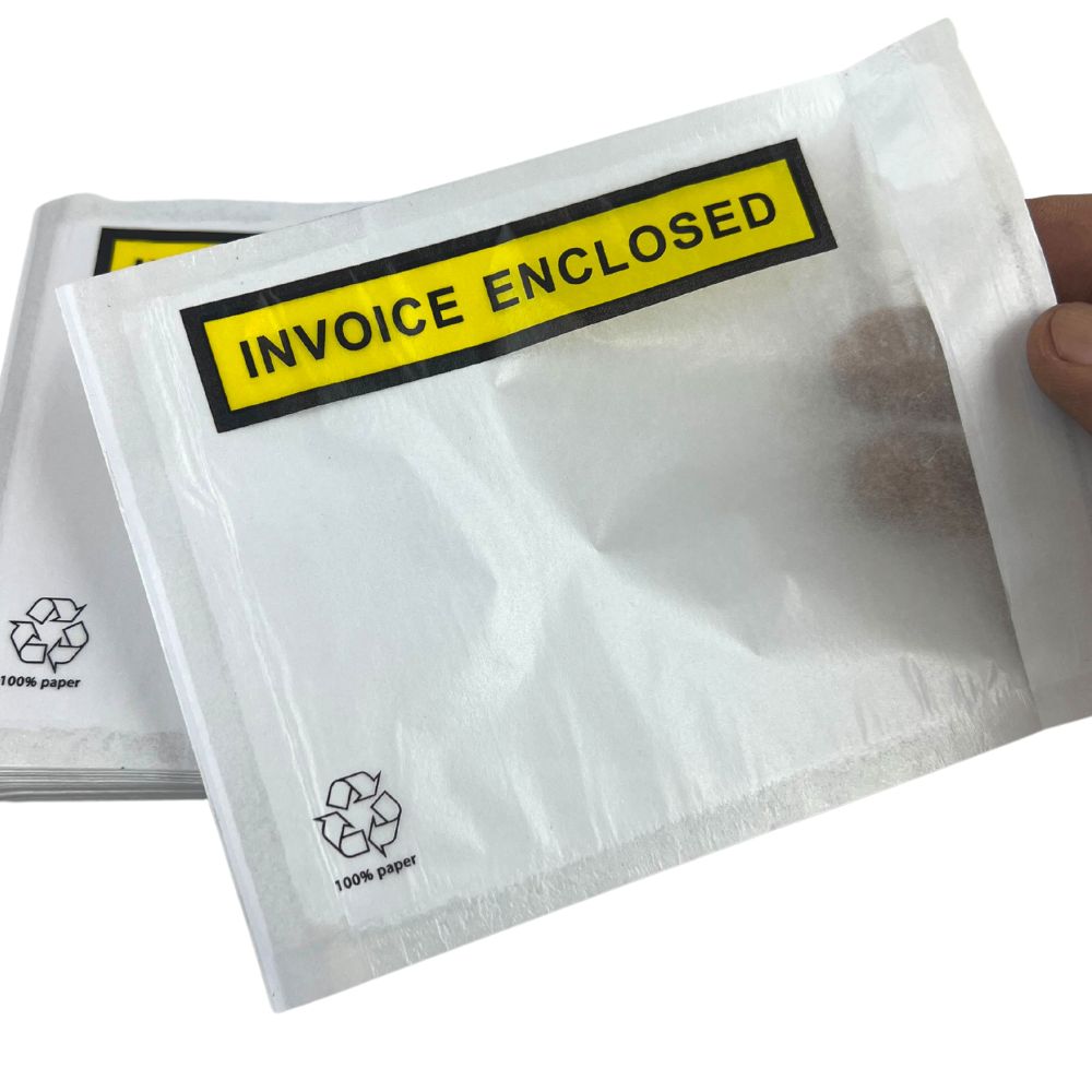 Eco Paper Invoice Enclosed Document Pouch 115 x 150mm - 100% Recyclable