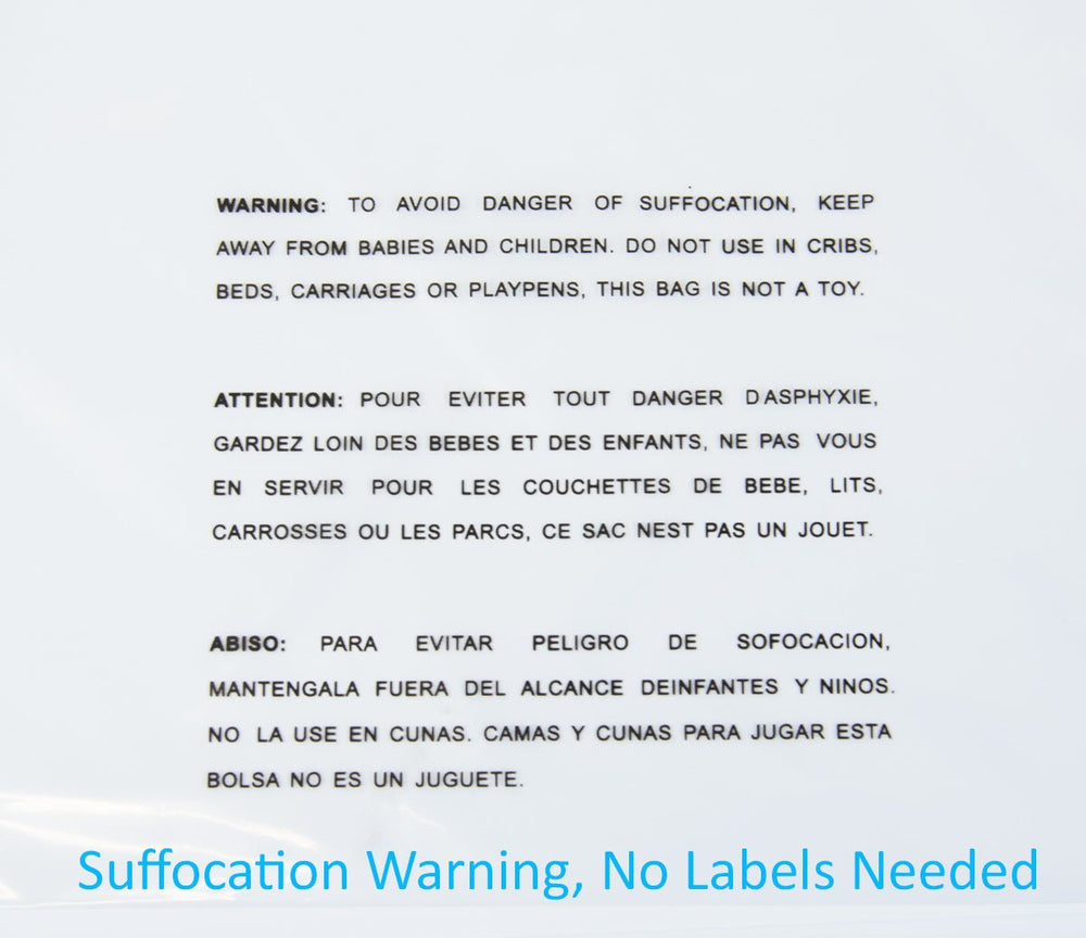 Self Seal Poly Bag 152mm x 203mm Suffocation Warning for Amazon FBA